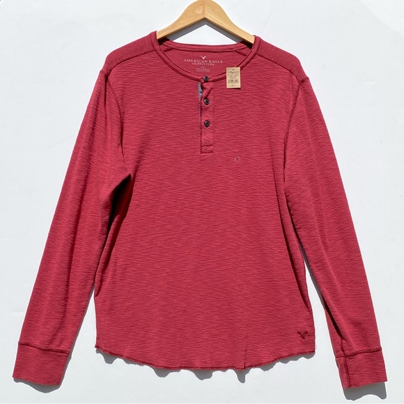 American Eagle Outfitters | Shirts | Nwt American Eagle Mens Red Slub ...